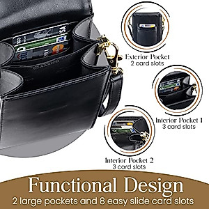 Classico Small Crossbody Phone Purse for Women - Crossbody Bag Wallet for Phone, Cards, Accessories (Medium, Black)
