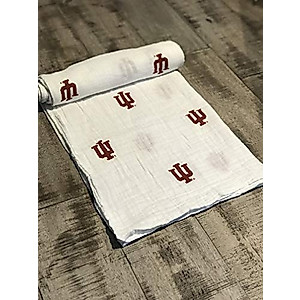 Three Little Anchors Indiana University Muslin Swaddle Blanket 47x47in