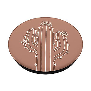 Cute Cactus Cacti Western Country Aesthetic Beige Brown Boho PopSockets Swappable PopGrip