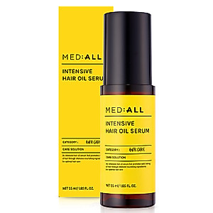 MEDIALL Hair Treatment | Intensive Oil Serum for Men & Women with Dry, Damaged Hair Growth | Breakage Repair, Frizz Ease & Smoothing (Pack of 1, 1.85 Fl oz.)