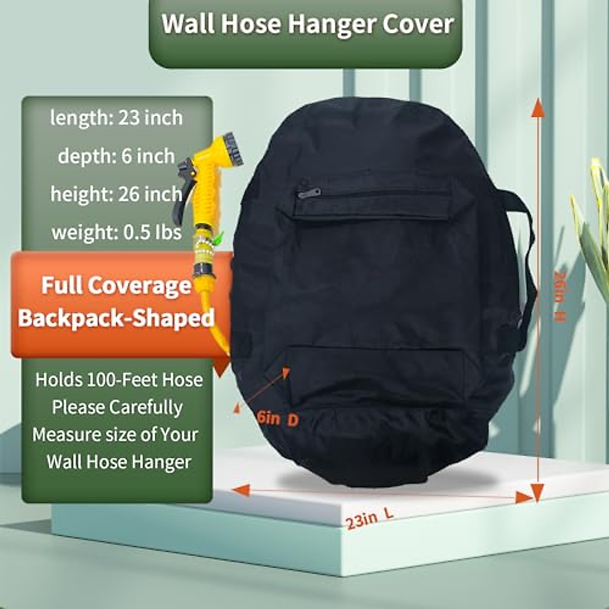 Caiyungg Garden Wall Mount Hose Holder Cover,Waterproof, Dustproof and Sun-Proof Protect Your Garden Hose and prolong its Life