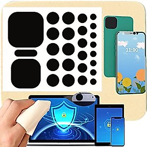 27 Pcs Nano Universal Webcam Covers - 5-Sizes for Every Size Webcam on Any Device -Reusable/Washed Multi-use – Protect Your Privacy and Prevent Lens Glass Breakage- 1 Microfiber Cleaning Cloth