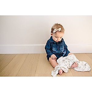 Copper Pearl Large Premium Knit Baby Swaddle Receiving Blanket Rainbows Daydream