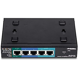 TRENDnet 5-Port Gigabit PoE+ Powered EdgeSmart Switch with PoE Pass Through, 1 x Gigabit PoE+ Input, 2 x Gigabit PoE Output, 2 x Gigabit, 18W PoE Budget,Managed Switch TPE-P521ES (Renewed)