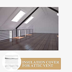 Attic Armour Attic Fan Cover, Insulation Cover with Strips with Adhesive for Attic Fan, Attic Ceiling Insulation Shutter Cover, Fits Up to 50.78 x 37.4 inch