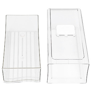 Fridge Drawers, Refrigerator Organizer Bins with Pull-Out Drawer, Stackable Refrigerator Drawers Set for Save Vertical Space, Clear Fridge Drawer for Storage Clear for Food, Drinks, Vegetable(S)