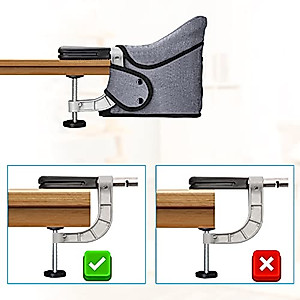 Hook On Chair, Clip on High Chair, Fold-Flat Storage Portable Baby Feeding Seat, High Load Design, Attach to Fast Table Chair Removable Seat for Home and Travel(Grey)
