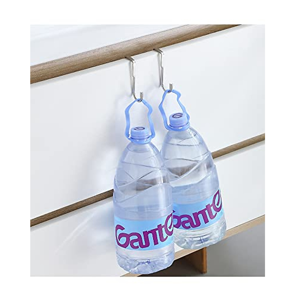 LOVENJOY Over Cabinet Hooks Stainless Steel Metal, Double S Shaped Hangers Rack Holder for Drawer Closet Kitchen, 2 Pcs