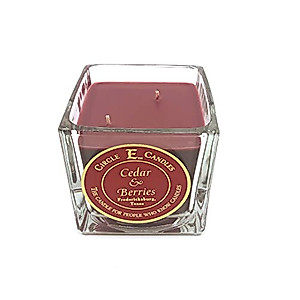 Circle E Candles, Cedar and Berries Scent, Medium Size Jar Candle, 22oz, 2 Wicks