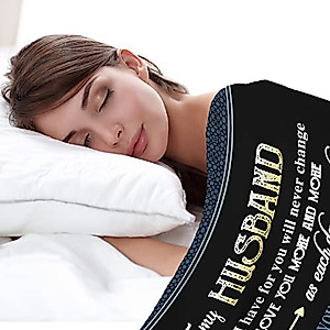 CHENIZEG to My Husband Blanket Birthday Gift from Wife Ultra-Soft Romantic Present Anniversary Blankets for Couch Sofa Bed Living Room 60"x50"