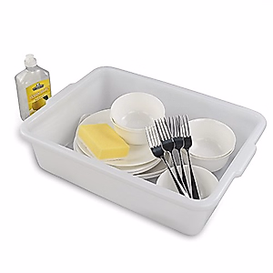 Yubine 4 Pack Small Commercial Bus Tubs, 8 L Utility Bus Tote Box, F