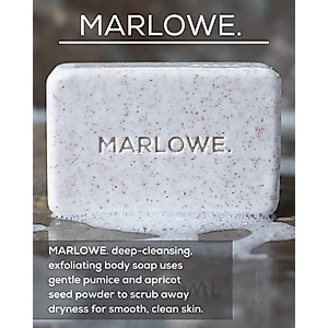 MARLOWE. No. 102 Men's Body Scrub Soap 7 oz (3 Bars) | Best Exfoliating Bar for Men | Made with Natural Ingredients | Amazing Scent | New Packaging - Same Great Formula