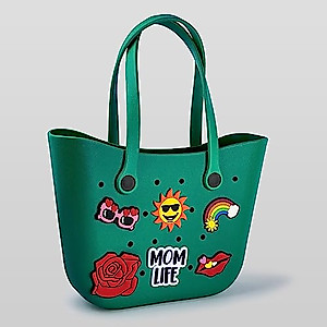 Qujior 6 Pack Bogg Bag Charms - 3" Decorative Bogg Charms - Beach Tote Bag Accessories for Bogg Bag, Simply Southern