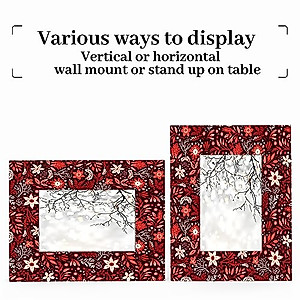 cfpolar 4x6 Inch Environmentally Friendly Wood Photo Frame With High-Definition Acrylic Board For Table Top Display And Wall Mounting Photo Frame File Frames Red Flower Cluster