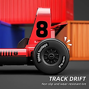 YUFU Electric Go Kart 12V Battery Powered Ride On Car Outdoor Racer for Kids Adults Electric Vehicle Toy for Boys Girls with Bluetooth and Remote Control (Red)