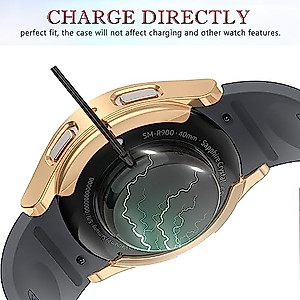 Generic 40mm Case for Samsung Galaxy Watch 5/4 40mm - Screen Protector + Bling Bumper Case - Unisex - Blue - Water Resistant - Solid Theme - Accessorizing & Protecting