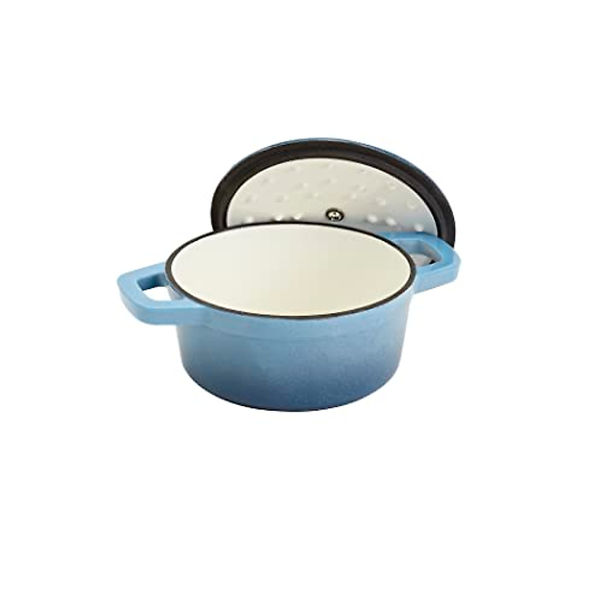 Smith & Clark 1-Quart Enameled Cast Iron Dutch Oven Pot with Lid, Blue