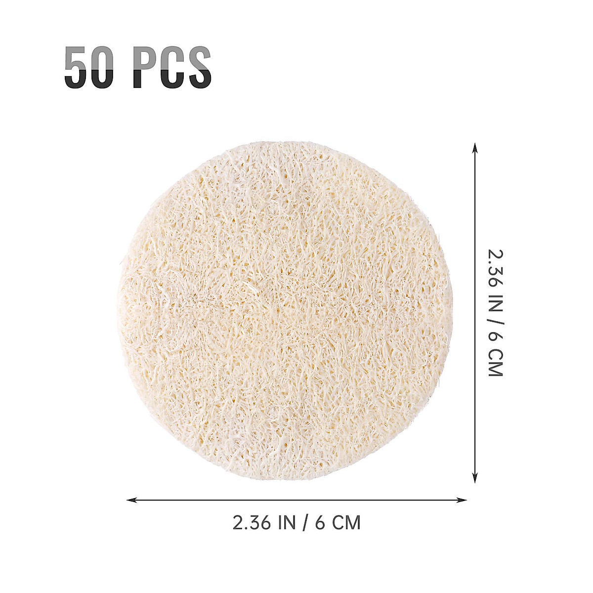 Frcolor 50 Pcs Loofah Face Pads Exfoliating Loofah Sponges Makeup Remover Reusable Soft Facial Skin Care Scrub Wash Pads