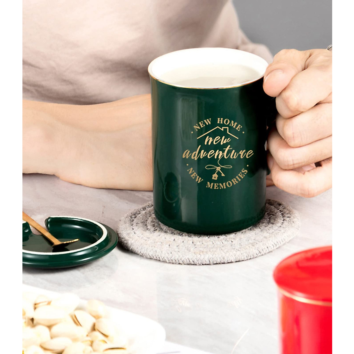 CINHOLL House Warming Gifts New Home, Housewarming Gifts for New House, New Home New Adventures New Memories Coffee Cups Perfect Apartment Ideas First Presents