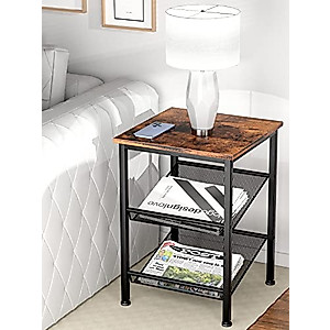 EKNITEY Printer Stand with Storage - 3 Tier Industrial Printer Shelf End Side Table Home and Office