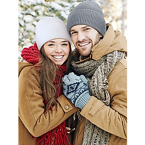 4 Pack 1-Hole Knitted Full Face Cover Winter Balaclava Ski Mask Thermal Face Cover for Men Women Outdoor Winter Sports (Black, White, Navy Blue, Gray)