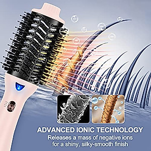 Hair Dryer Brush, Aima Beauty One Step Hair Dryer and Styler Volumizer with Negative Ion for Reducing Frizz and Static, Hair Styling Tools, Pink