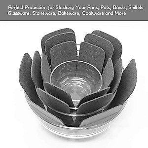 Pan Pot Protectors, Larger & Thicker Pan Protector Pads, Cyan/Orange/Gray Pan Protectors Available, 3 Different Sizes, 12 Pcs Pot Divider Pads for Protecting and Separating Your Cookware(Gray)