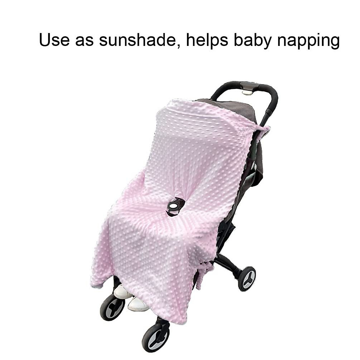 funlife Anti-Kicking Height Adjustable Special Designed Stroller Blanket, Ultra Soft Fleece Breathable Lightweight 4 Season Nursery Bedding Throw Blanket for Infant Toddler,Size:30"*40"