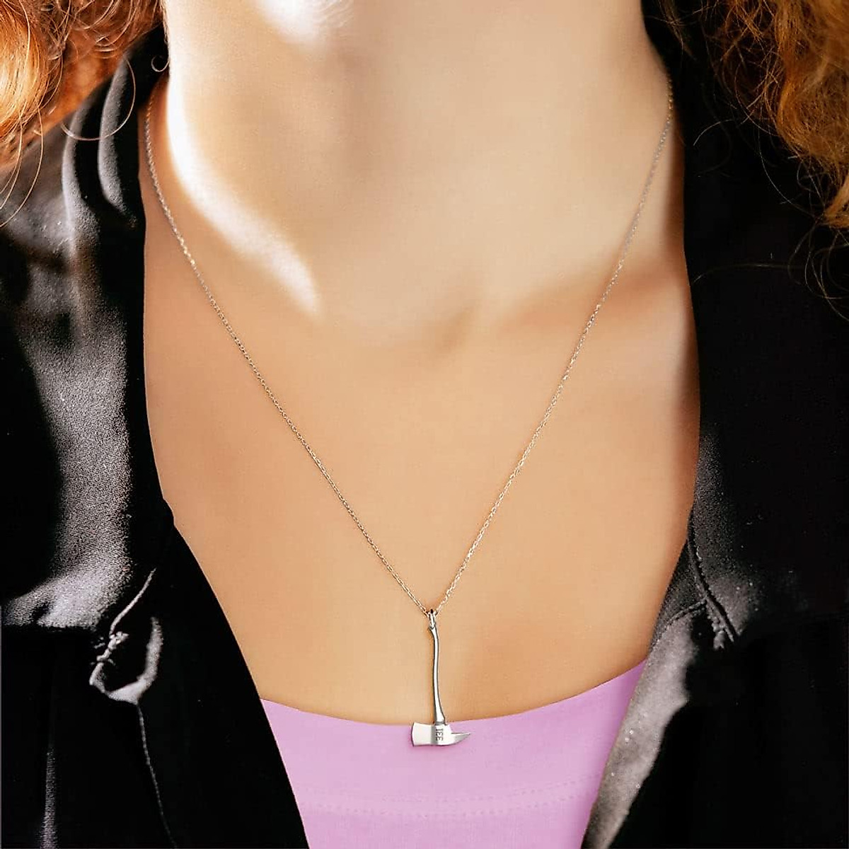 PicturesOnGold.com 14k Yellow Gold Personalized Firefighter Axe with Your Number