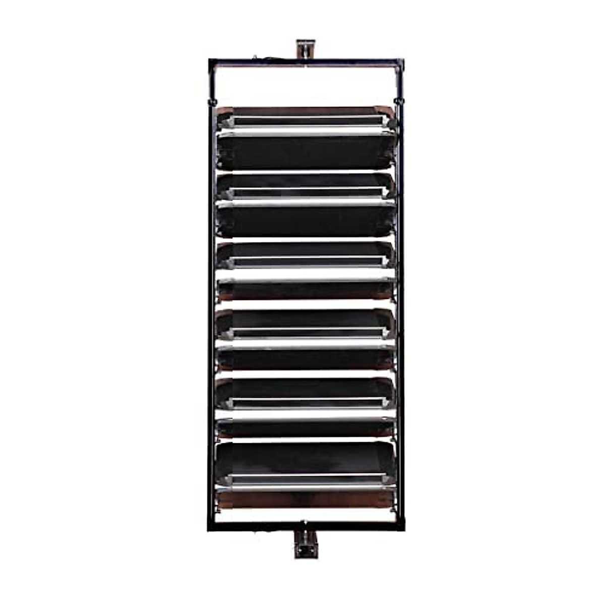 360 degree rotating shoe rack for any tall or short cabinet deeper than 15" (12 Layers, Black Gray)