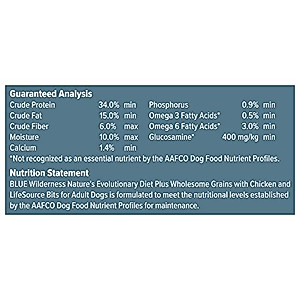 Blue Buffalo Wilderness High Protein Natural Adult Dry Dog Food Plus Wholesome Grains, Chicken 24-lb