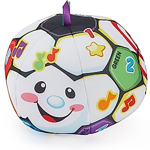 Fisher-Price Laugh & Learn Baby To Toddler Toy Singin’ Soccer Ball Plush With Music & Educational Phrases For Ages 6+ Months