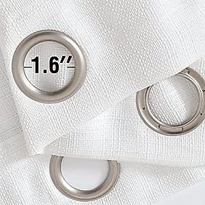 COLLACT White Curtains 84 Inch Length 2 Panels Set Linen Textured Casual Weave Living Room Curtain Light Weighted Drapes for Bedroom Grommet Top Light Filtering Farmhouse Window Treatments