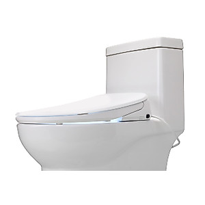 ALPHA BIDET JX2 Elongated Bidet Toilet Seat Bundle with UX Pearl Elongated Bidet Toilet Seat, Endless Warm Water, LED Nightlight, Stainless Steel Nozzle