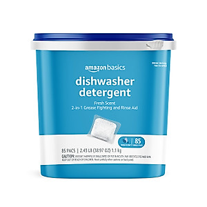 Amazon Basics Dishwasher Detergent Pacs, Fresh Scent, 85 Count (Previously Solimo)
