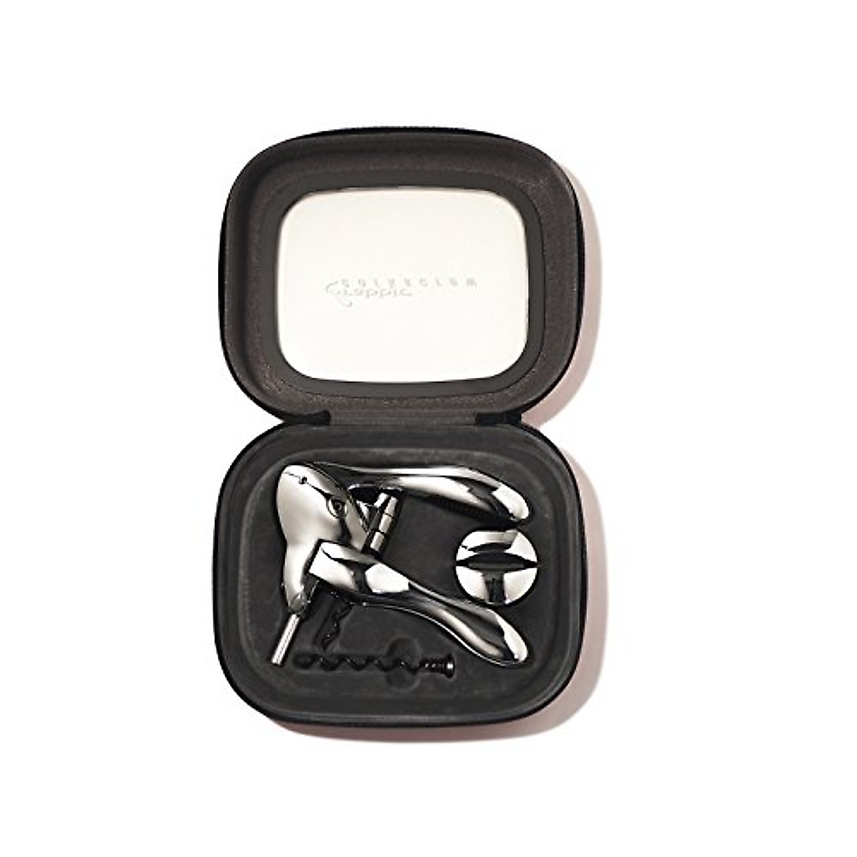 Rabbit Zippity Polished Sterling Corkscrew in EVA Storage Case (Black)