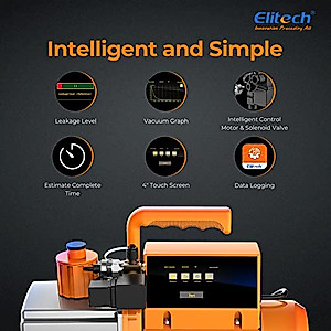 Elitech SVP-12 Intelligent HVAC Vacuum Pump 12 CFM 2 Stage Rotary Vane Touch Screen