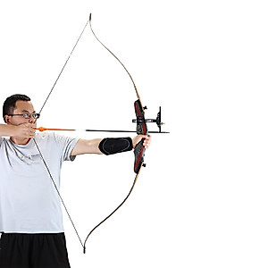 FENJANER Archery Arm Guard Leather Forearm Armguard Adjusttable Bow Arm Protector for Adult Youth Hunting Practice (Black)