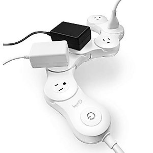 QUIRKY PIVOT POWER 2.0, 6 OUTLET FLEXIBLE SURGE PROTECTOR, WHITE
