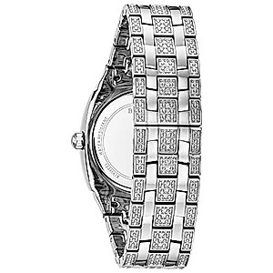 Bulova Men's Crystals Phantom Stainless Steel 3-Hand Quartz Watch, Cushion Shape Dial and Curved Mineral Crystal Style: 96B296