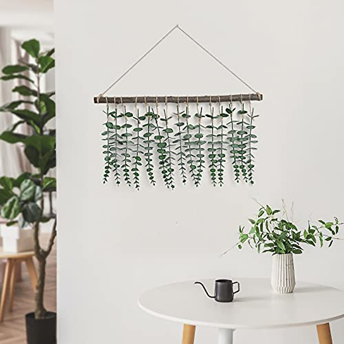 Artflower Eucalyptus Hanging Wall Decor, Artificial Eucalyptus Vines and Greenery Wall Hanging Plants Farmhouse Boho Wall Decor for Bedroom, Kitchen, Office and Bathroom(19.7" x 10")
