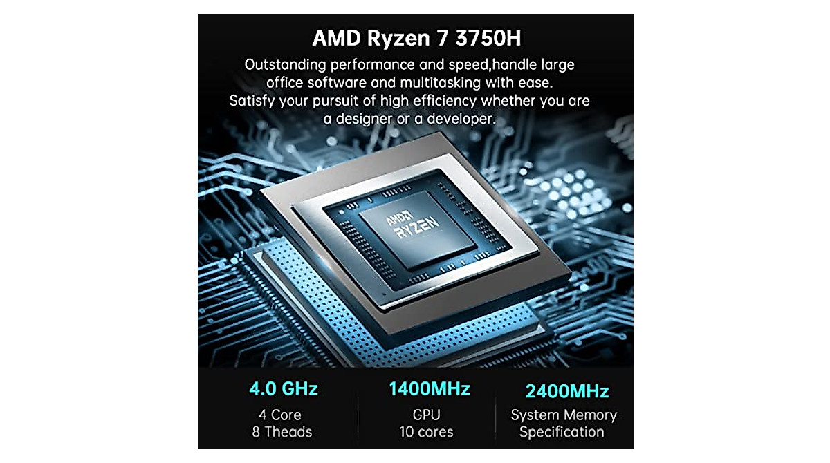 KAMRUI Ryzen 7 Mini PC with Dual 4K Display