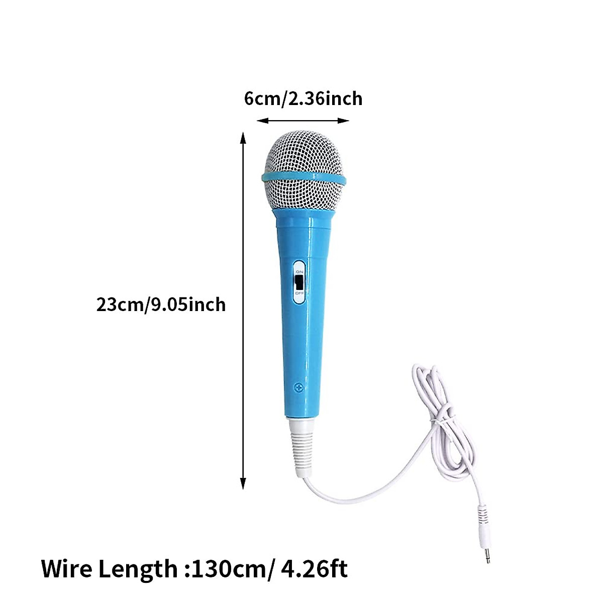 JIANWEI Wired Microphone for Kids, Kids Wired Dynamic Singing Mechine Lightweight 3.5mm Jack Handheld Dynamic Microphone for Kids Singing(Blue)