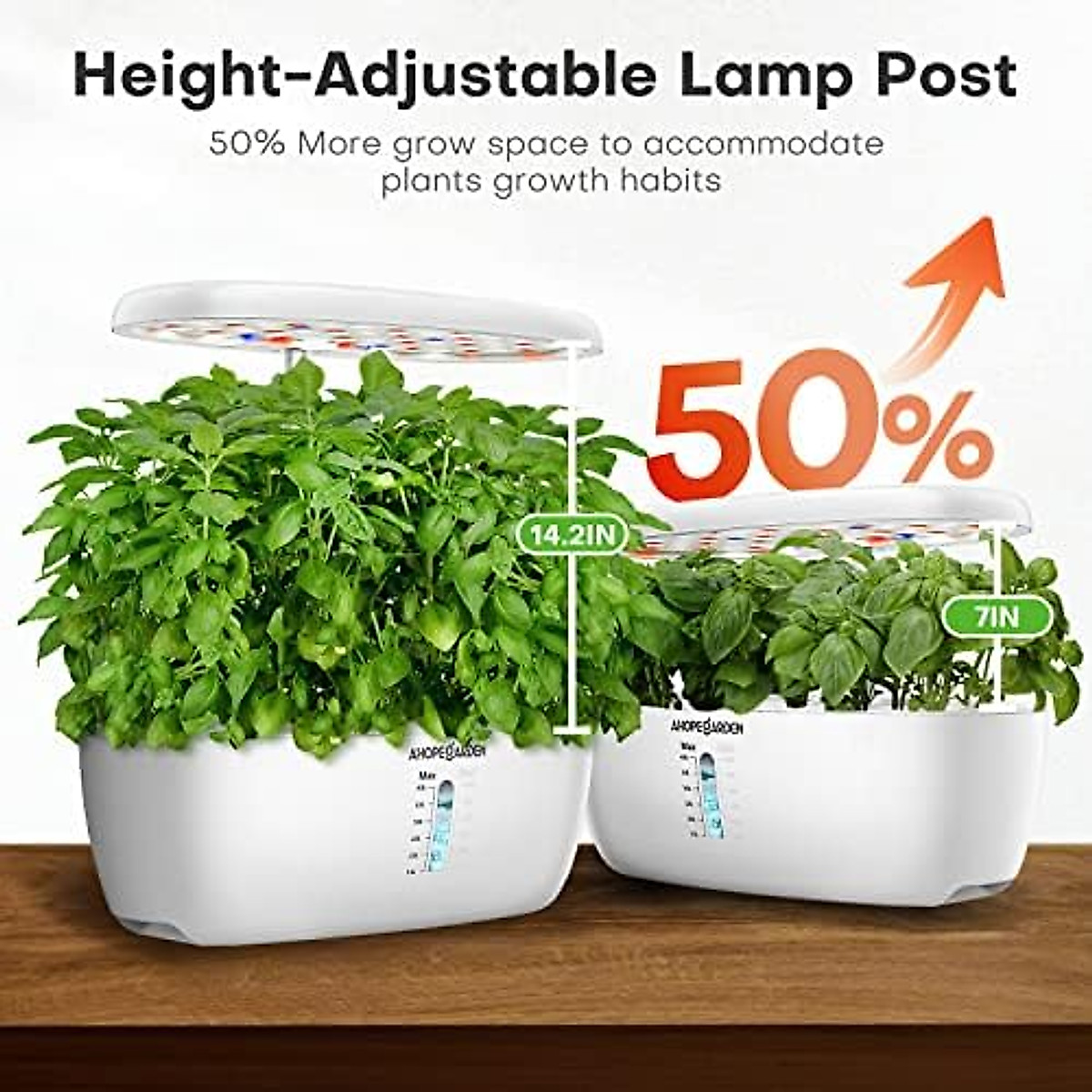 Ahopegarden Indoor Garden Hydroponics Growing System: 12 Pods Plant Germination Kit Herb Garden Kit Growth Lamp Countertop with LED Grow Light Hydrophonic Planter Grower Harvest Vegetable Lettuce