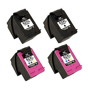 SuppliesMAX Remanufactured Replacement for HP Envy 5540/5545/5640/5660/5665/7640/7645/8000/8005 High Yield Inkjet Combo Pack (2-Black/2-Color) (NO. 62XL) (F6U02BN_2PK)