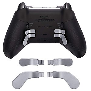 4 PCS Metal Paddles, Back Hair Trigger Locks Replacement Parts for Xbox One Elite Series 2 Controller/Elite Series 1 Controller/Elite 2 Core Controller(Silver)