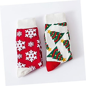 Adorainbow 5 Pairs Cotton Socks Warm Mens Slippers Party Bag Stuffers for Kids Kids Santa Socks Fun Christmas Socks Winter Sleeping Socks Christmas Party Stocking Suffers Sleeping Socks Cane