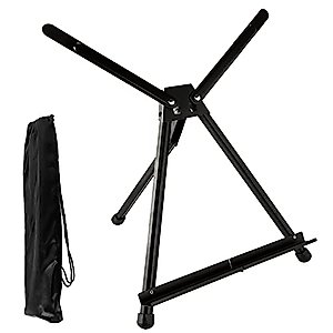 SoHo Urban Artist Black Aluminum Tabletop Easel Stand, Portable Easel for Display, Painting Canvas and More, Set of 1
