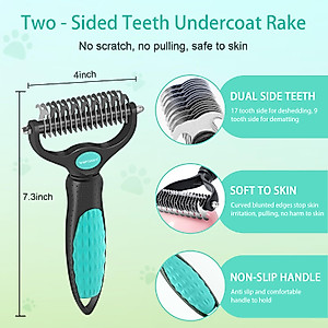 WOPQAEM Dog Brush Kit for Grooming Short & Long Haired Dogs & Cats, 5 in 1 Pet Grooming Set for Small Animals, 5 PCS Puppy Self-Cleaning Slicker Brush and Pet Comb for Shedding Medium & Large Dogs