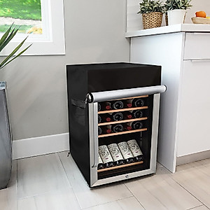 Bitubi Wine Cooler Refrigerator Cover,Outdoor Fridge Cover – Waterproof, Dustproof, Sun-Proof, 20" W x 20" D x 33" H. Suitable for most 32-36 Bottle Beer or Wine Mini Fridge (Black)